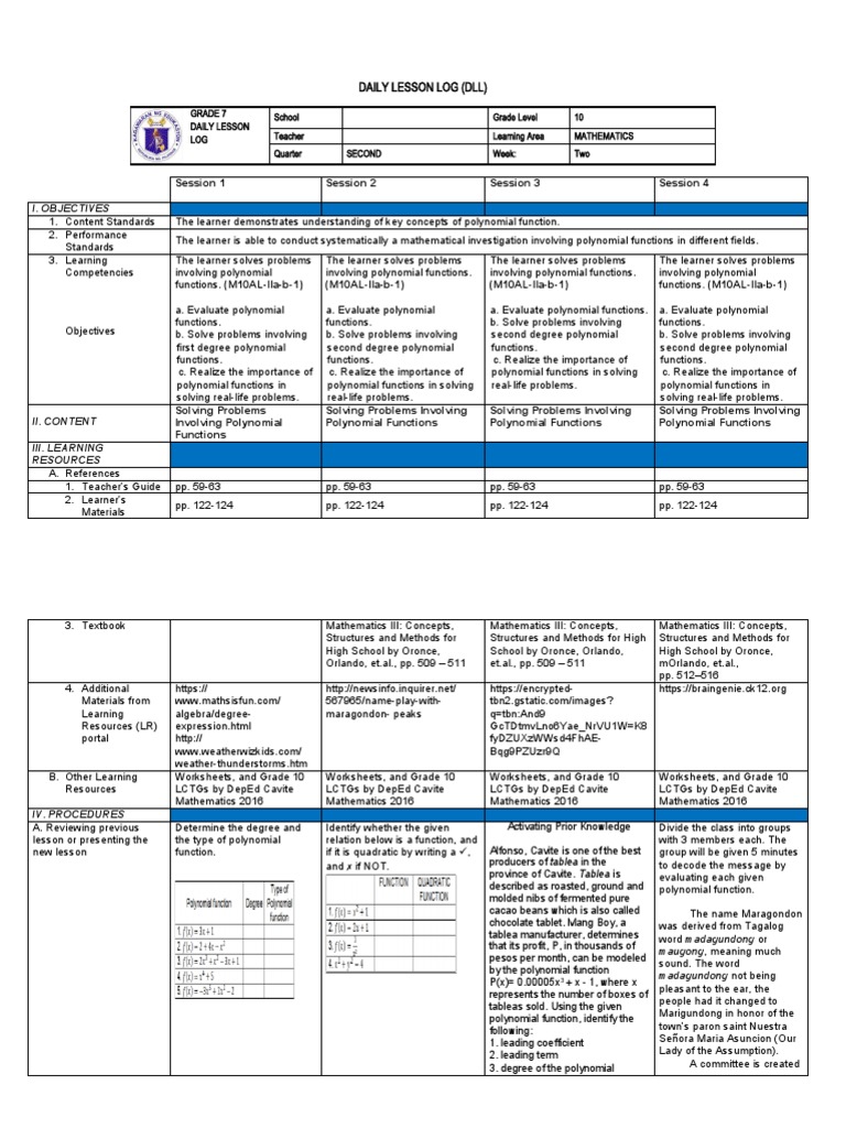 G10 - DLL - 2ND QUARTER - Week 2 | PDF