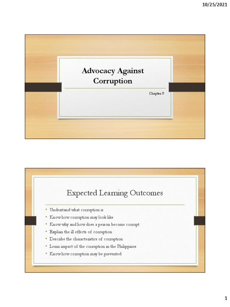 CH 9 Advocacy Against Corruption | PDF | Law