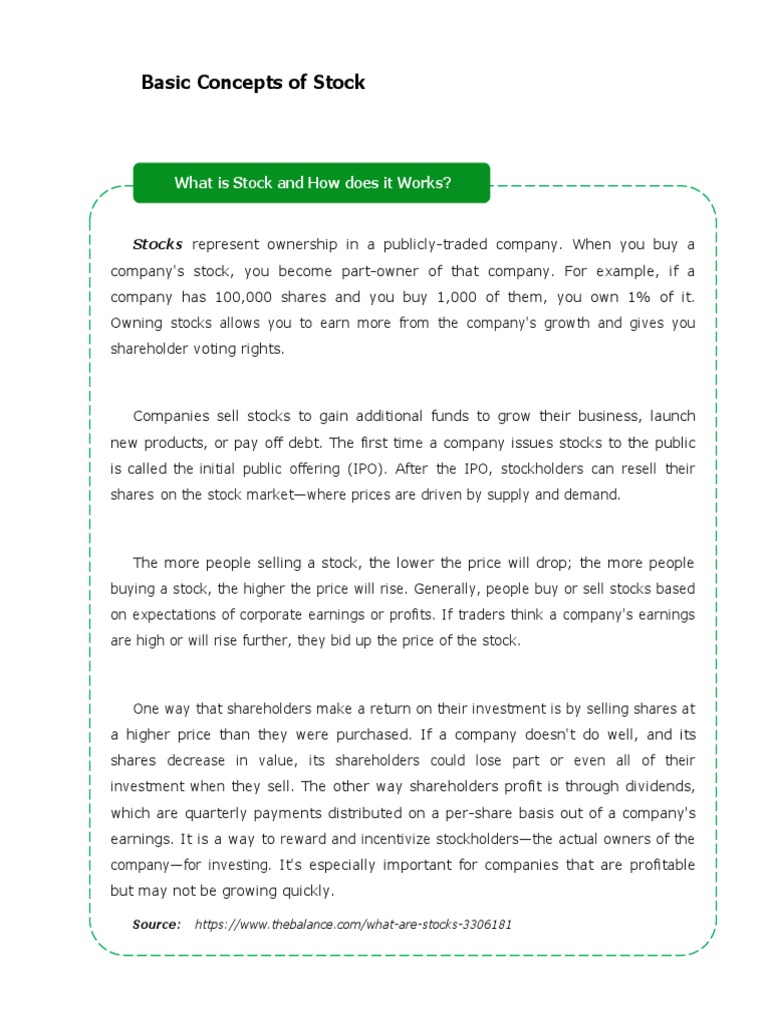 CH Gen Math Stocks | PDF