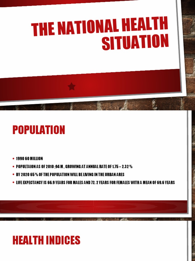 THE NATIONAL HEALTH SITUATION Docppt | PDF | Pneumonia | Diarrhea
