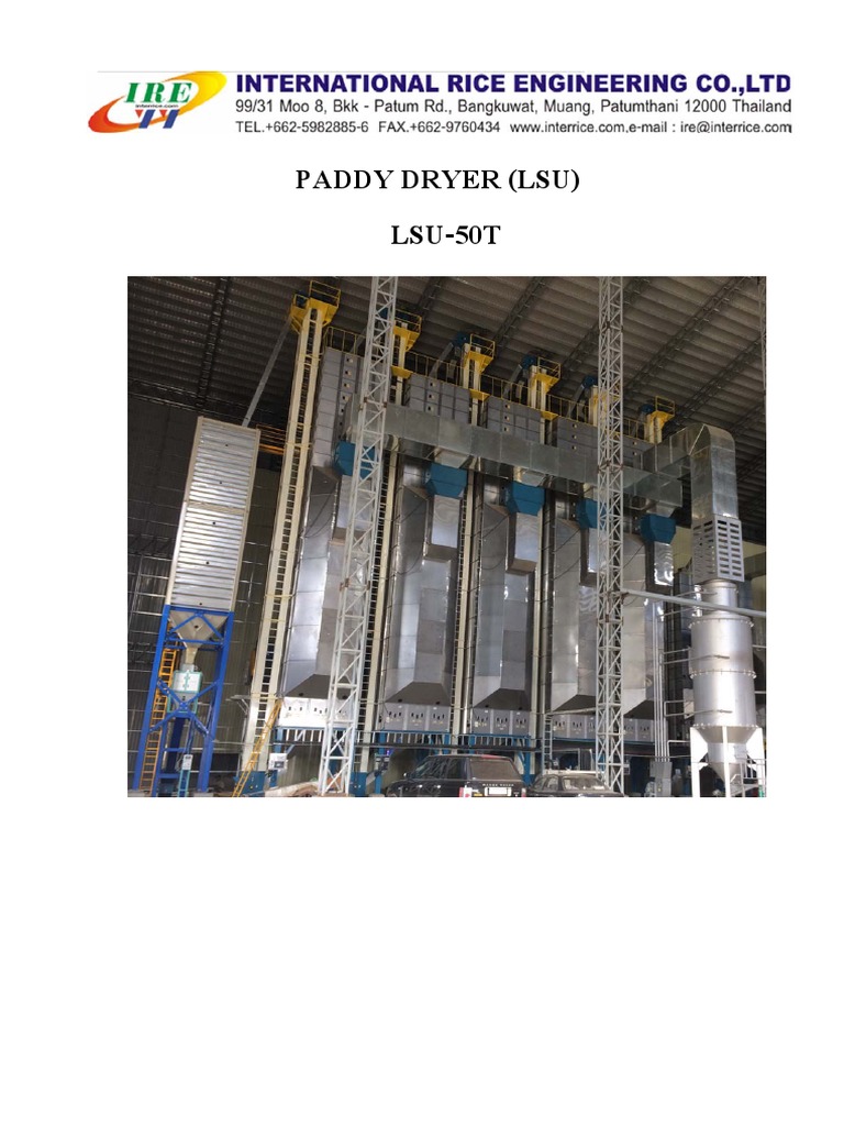 5.paddy Dryer Lsu-50t | PDF | Clothes Dryer | Duct (Flow)