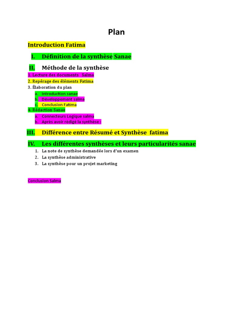 La Synthèse de Documents | PDF | Sujet (Grammaire) | Business