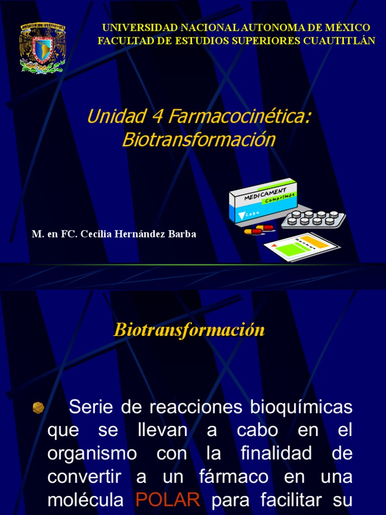 UNIDAD 4 Farmacocinetica-Biotransformacion | PDF | Biotransformación ... UNIDAD 4 Farmacocinetica-Biotransformacion | PDF | Biotransformación ...