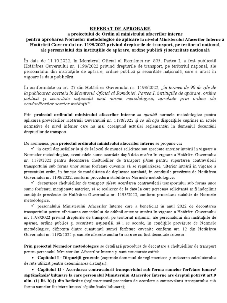 Referat de Aprobare | PDF