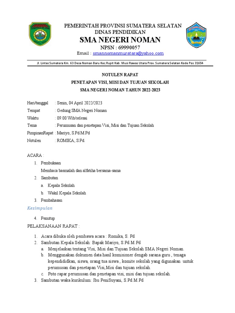 Notulen Rapat KURIKULUM | PDF | Karier & Perkembangan