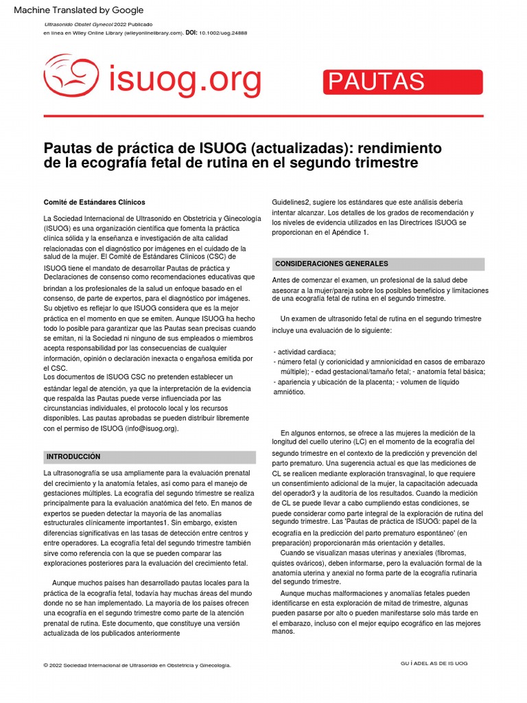 Isuog Practice Guidelines Updated Performance Compressed Descargar