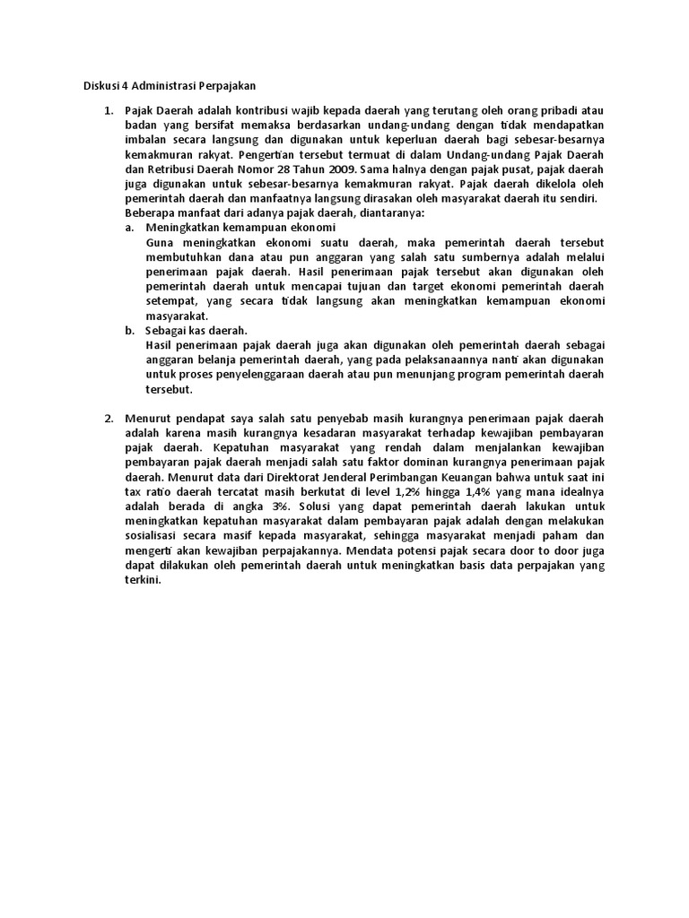 Diskusi 4 - Administrasi Perpajakan | PDF