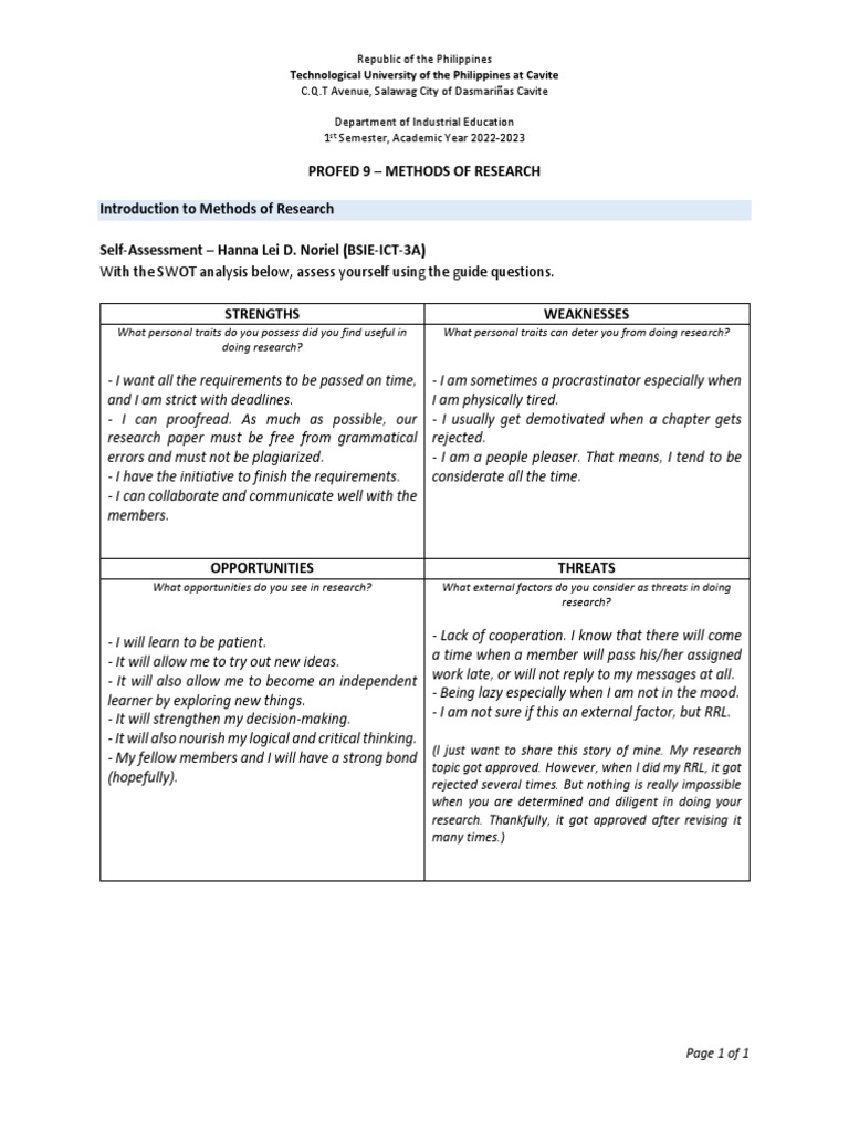 SWOT Analysis | PDF | Cognitive Psychology | Behavior Modification