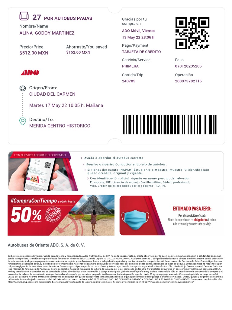 Tu Boleto ADO | PDF