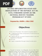 Revised IRR of RA 9163 NSTP Act of 2001 | PDF