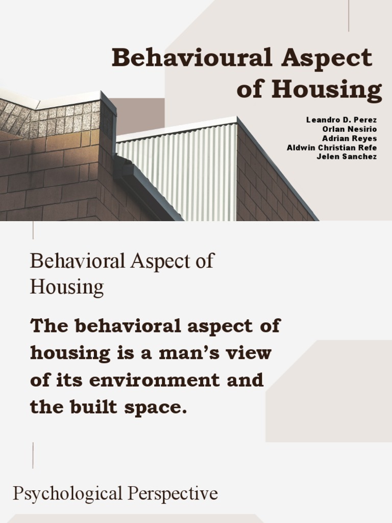 Behavioral Aspects of Housing Design | PDF | Behavior | Attitude ...