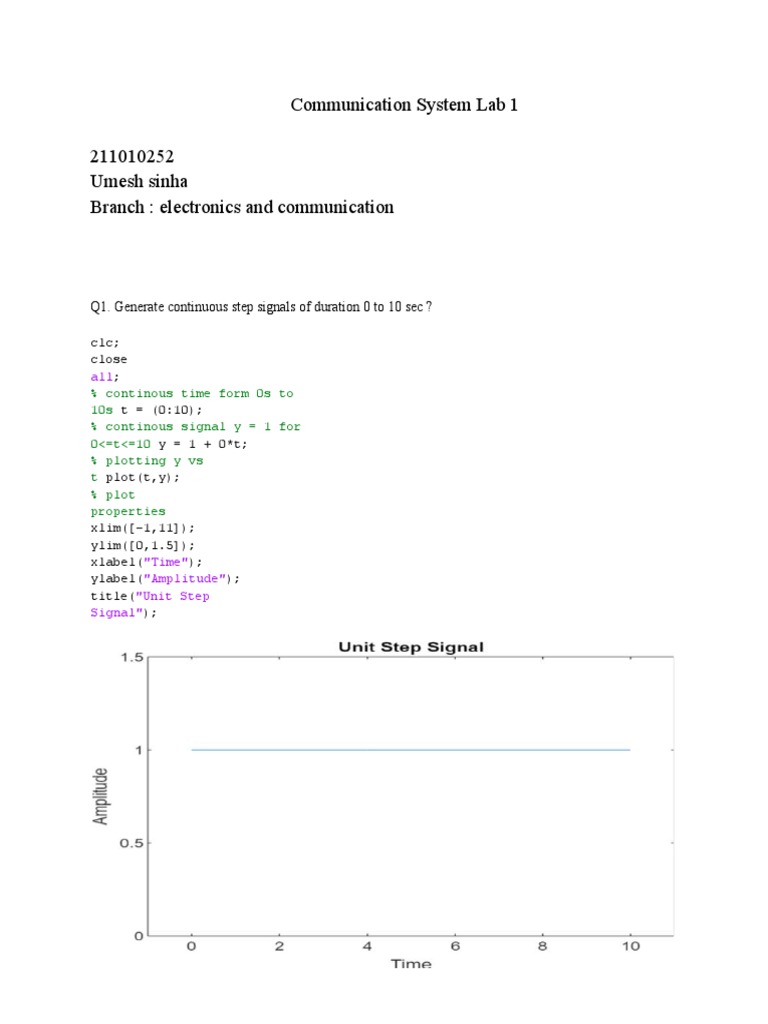 Umesh Sinha Communication System Lab | PDF | Frequency Modulation ...