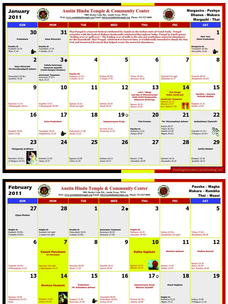 Austin Calendar | PDF | Lunisolar Calendars | Religious Holidays