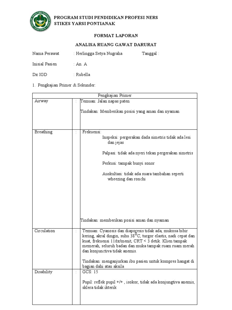 Format Analisa Ruang Gawat Darurat | PDF