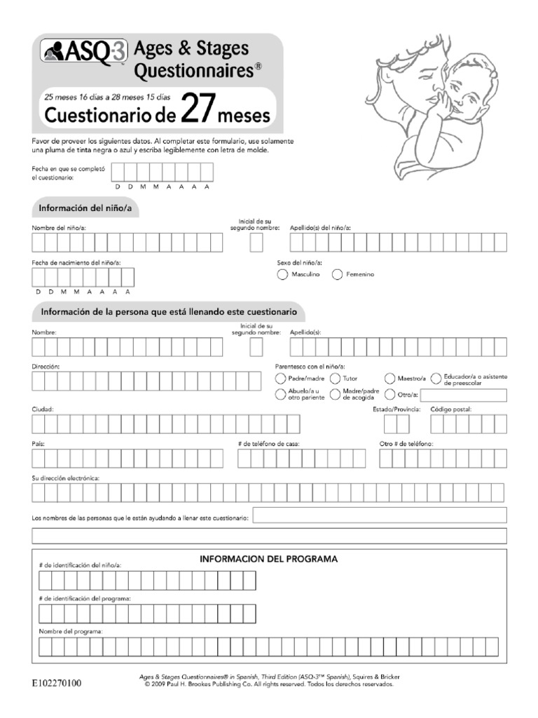 ASQ-3 Spanish - PDF - ASQ-3 27 Meses | PDF