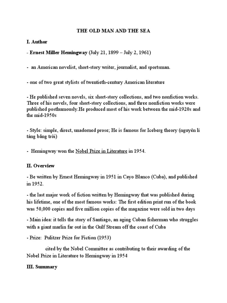 The Old Man and The Sea | PDF