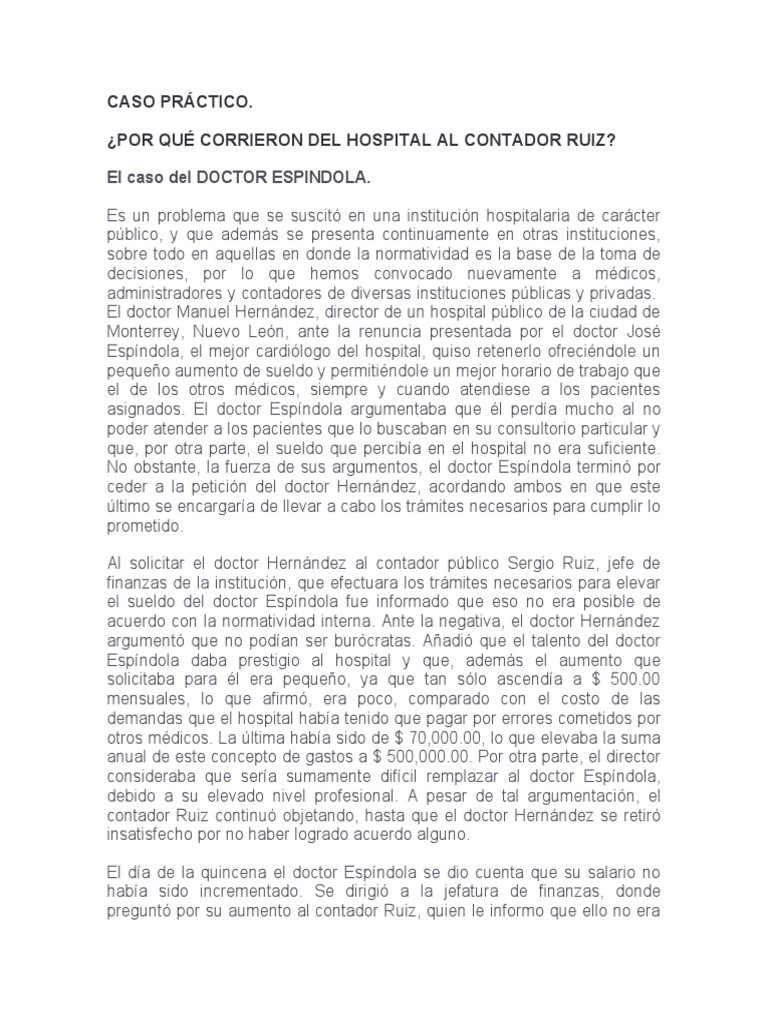 Caso Práctico U-2 GCH | PDF | Hospital | Contador