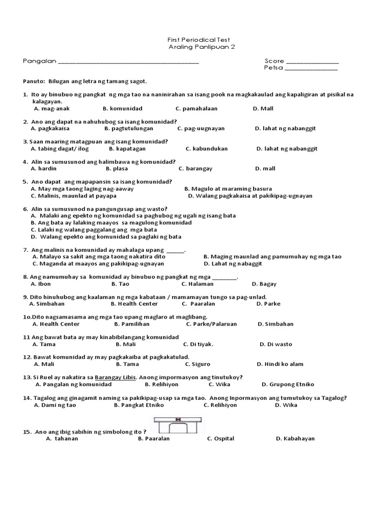 PT - Araling Panlipunan 2 - Q1 | PDF