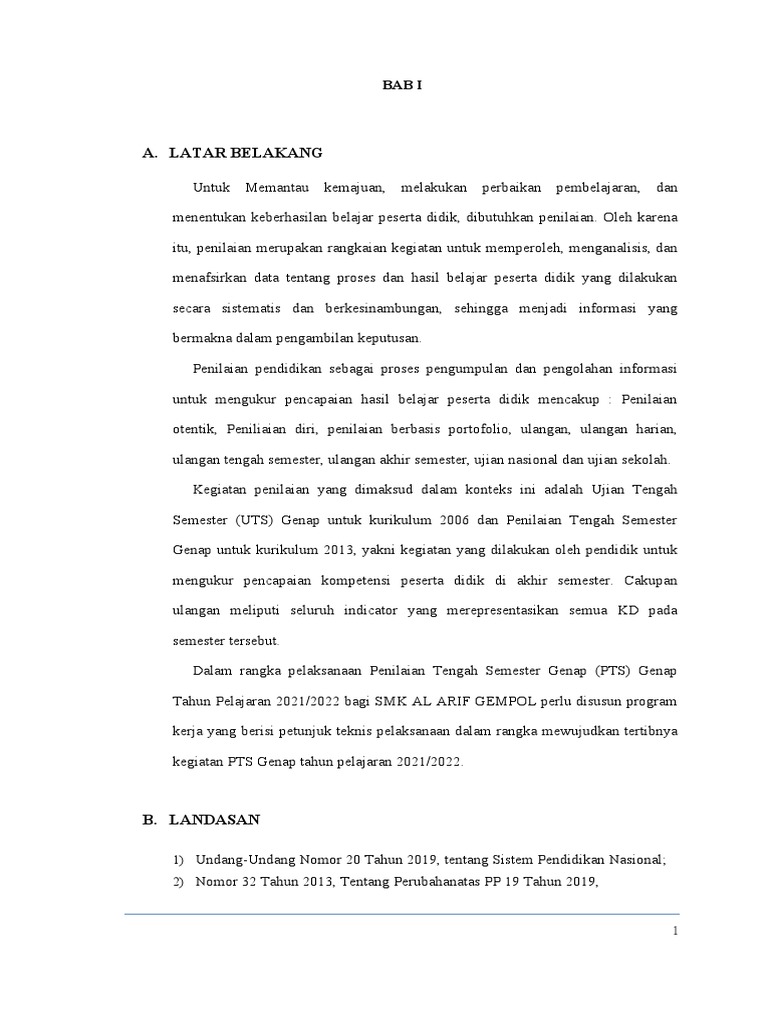 Program Kerja PTS GENAP | PDF