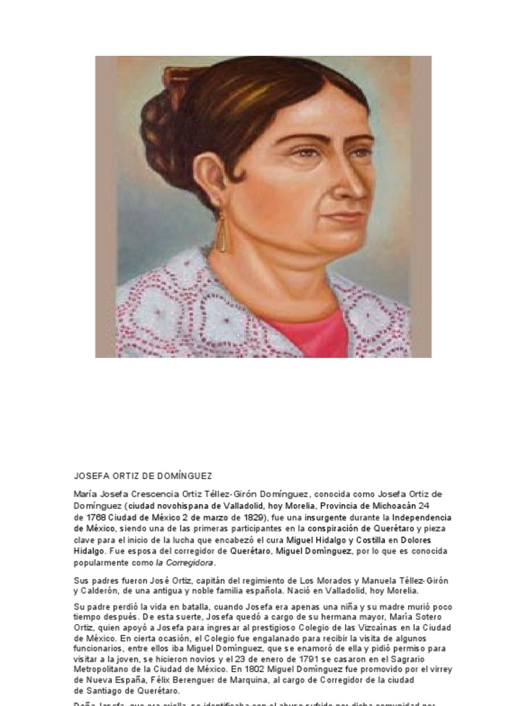 Josefa Ortiz de Domínguez | PDF | México | Antiguas colonias españolas