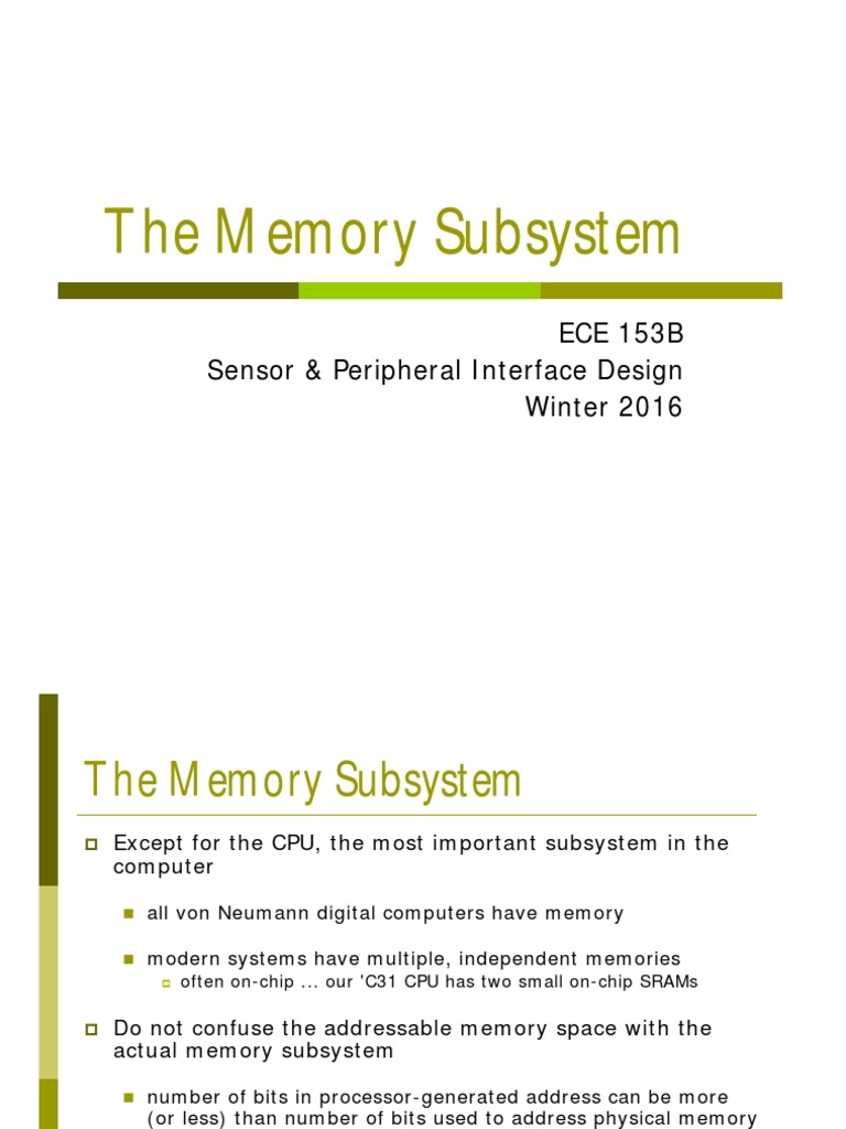 The Memory Subsystem: SRAM, ROM, Flash and More | PDF | Dynamic Random ...