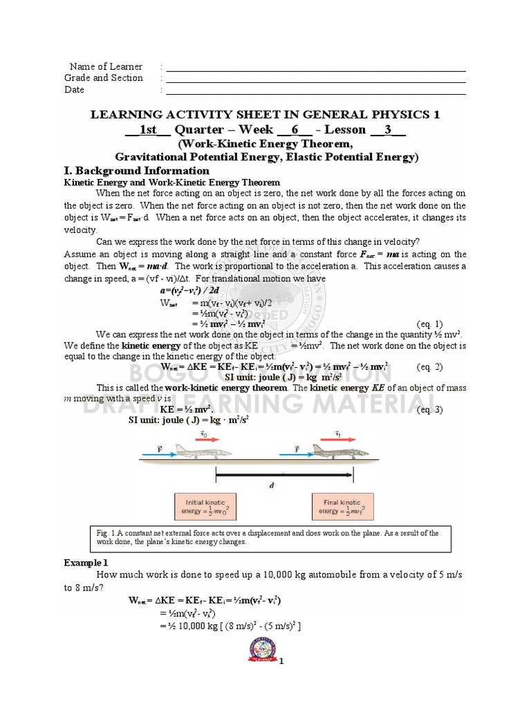 Work-Kinetic Energy Theorem Overview | PDF