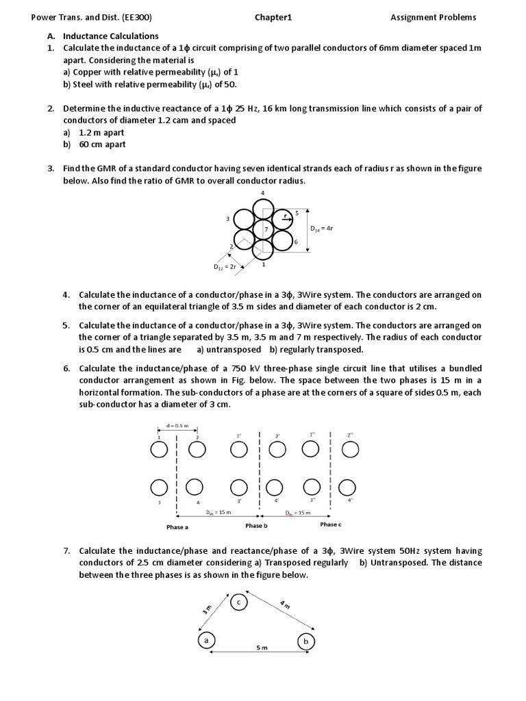 EE300 Assignment1 | PDF | Electric Power Transmission | Inductance