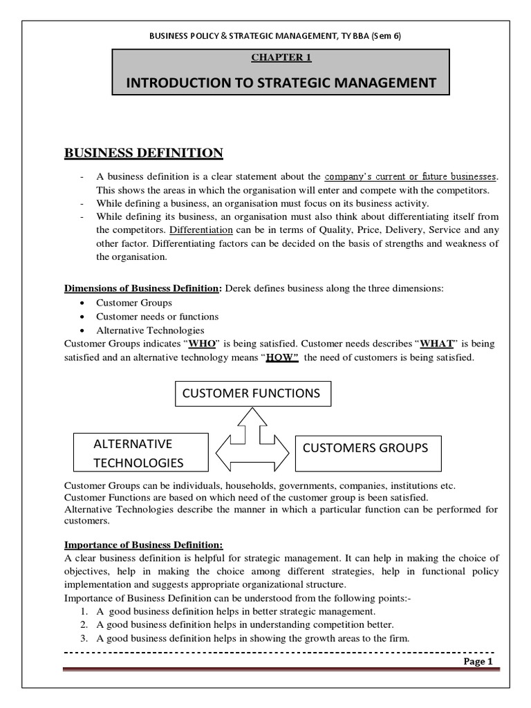 CH - 1 - Introduction To Strategic Management | PDF | Strategic ...