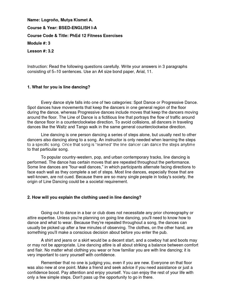 Learning Task 3.2 | PDF | Dances | Performing Arts