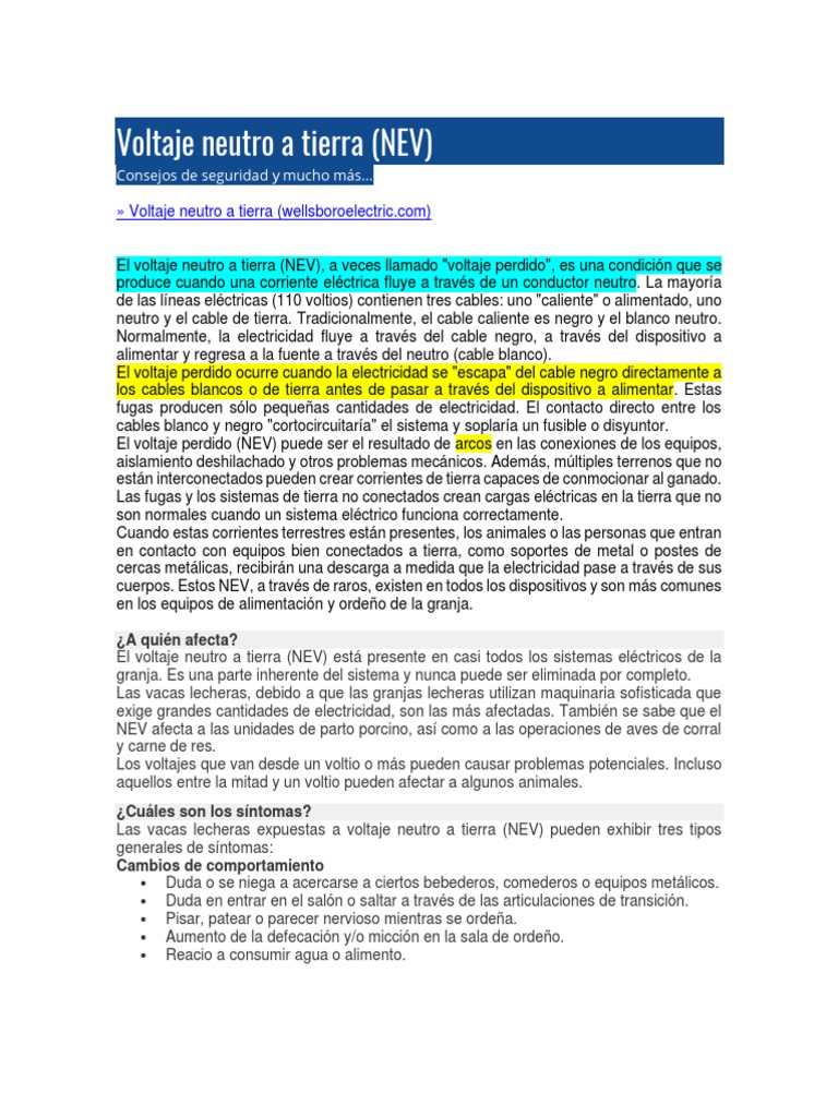 Voltaje Neutro A Tierra | PDF | Ingenieria Eléctrica | Electricidad