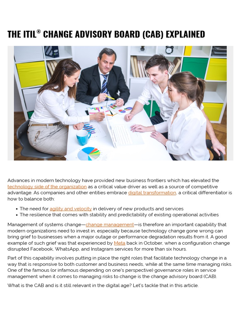 The Itil Change Advisory Board Cab Explained | PDF | Career & Growth ...