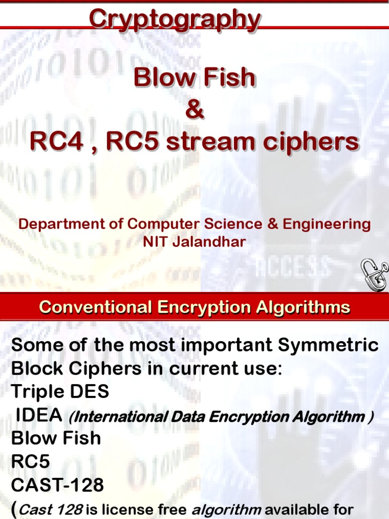 CSPC-307 Blow Fish and RC5 Stream Ciphers For B Tech CS August 2022 ...