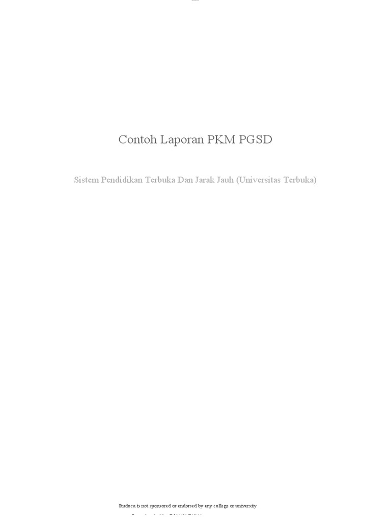 Contoh Laporan PKM PGSD | PDF | Karier & Perkembangan
