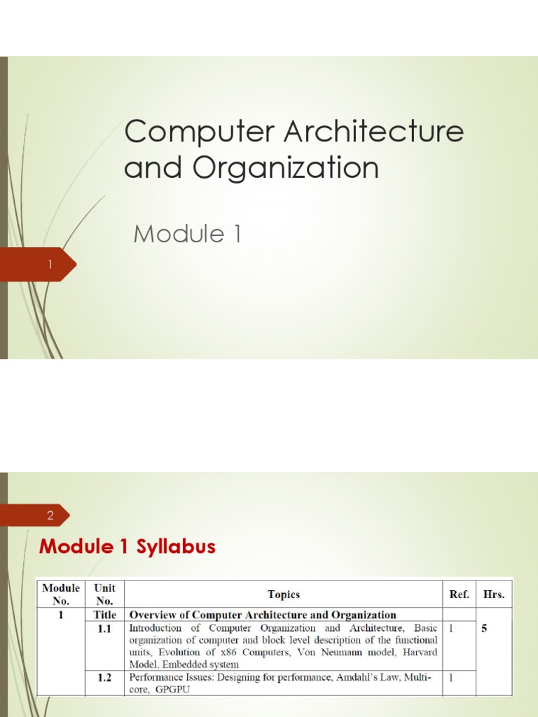 CAO Module 1 | PDF | Central Processing Unit | Cpu Cache