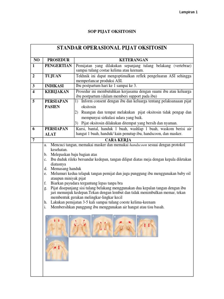 SOP Pijat Oksitosin | PDF