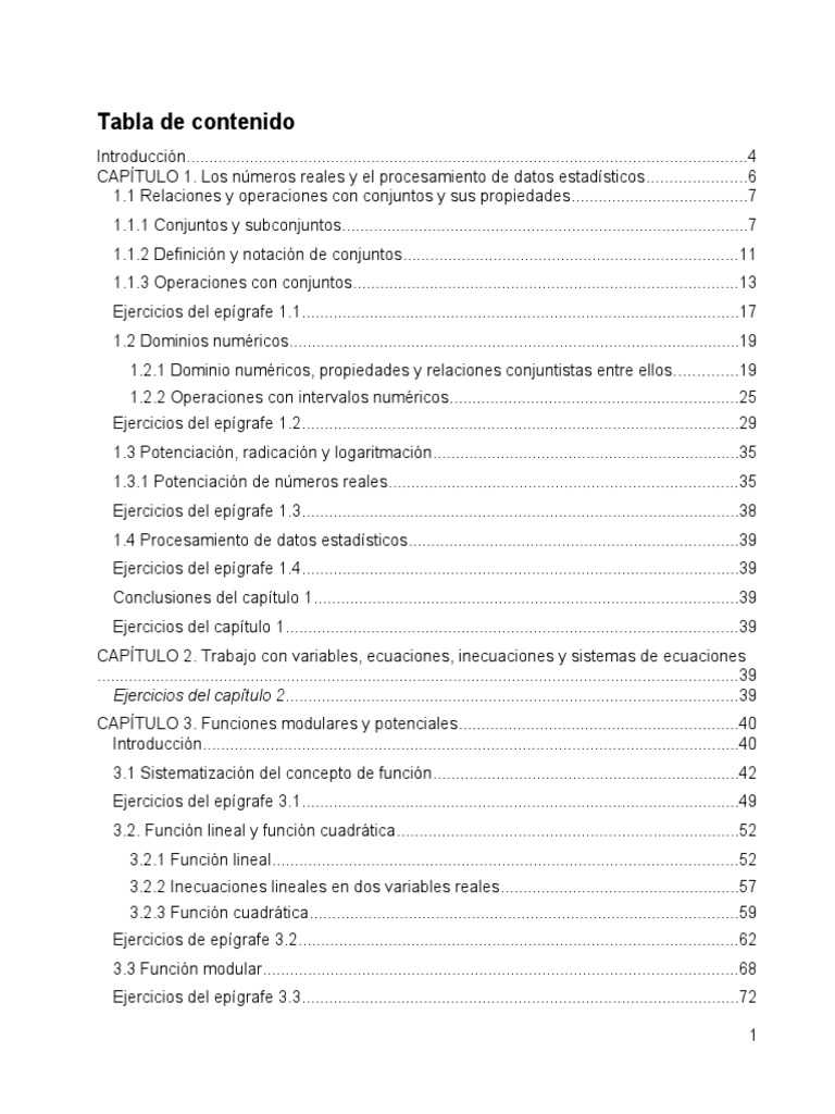 02 Tabla de Contenido | Descargar gratis PDF | Función (Matemáticas) | Trigonometría