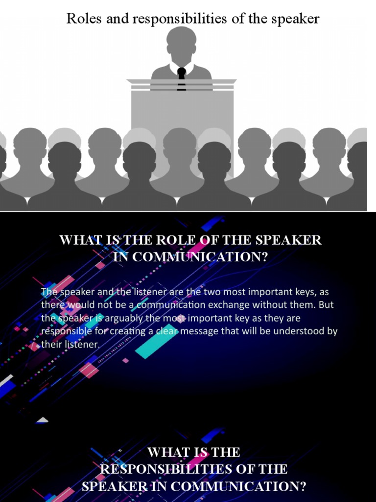 Roles and Responsibilities of The Speaker | PDF