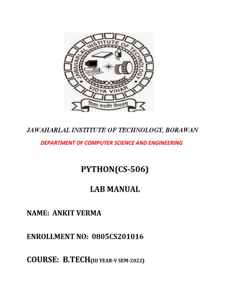 Ankit Python Lab Pdf Python Programming Language Data Type
