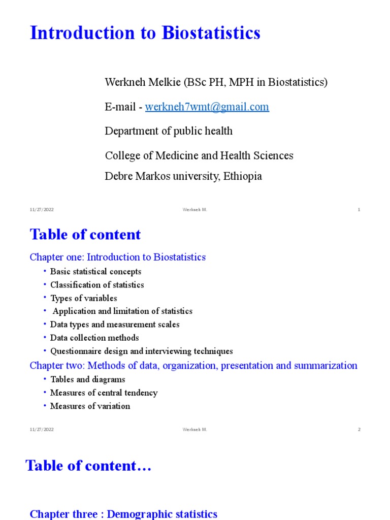 Introduction To Biostatistics | PDF | Level Of Measurement | Statistics