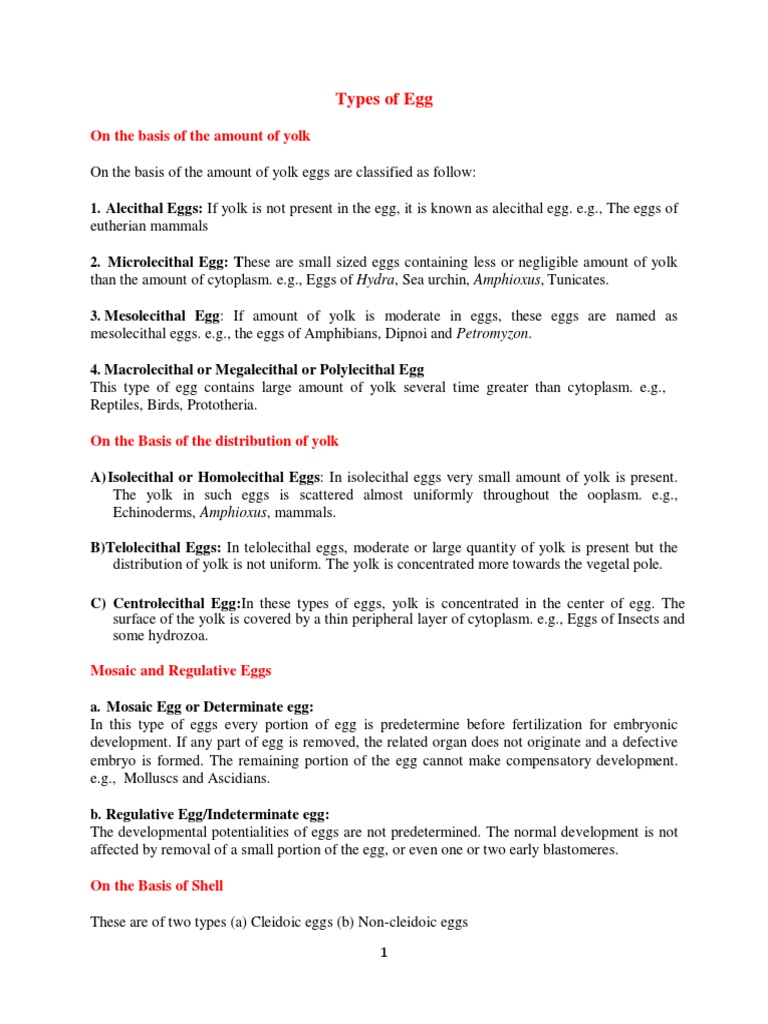 Type of Egg | PDF