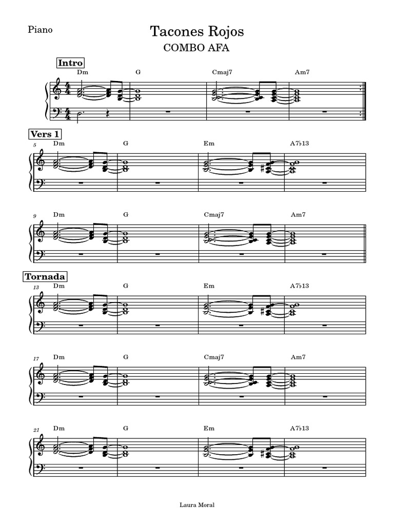 Tacones Rojos Piano | PDF