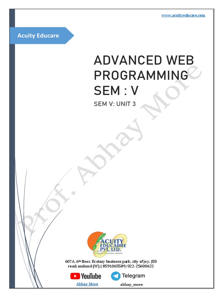 AWP Unit 3 | PDF | Http Cookie | Software AWP Unit 3 | PDF | Http Cookie | Software