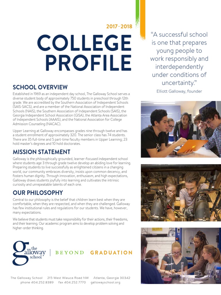 Simple College Profile Template | PDF