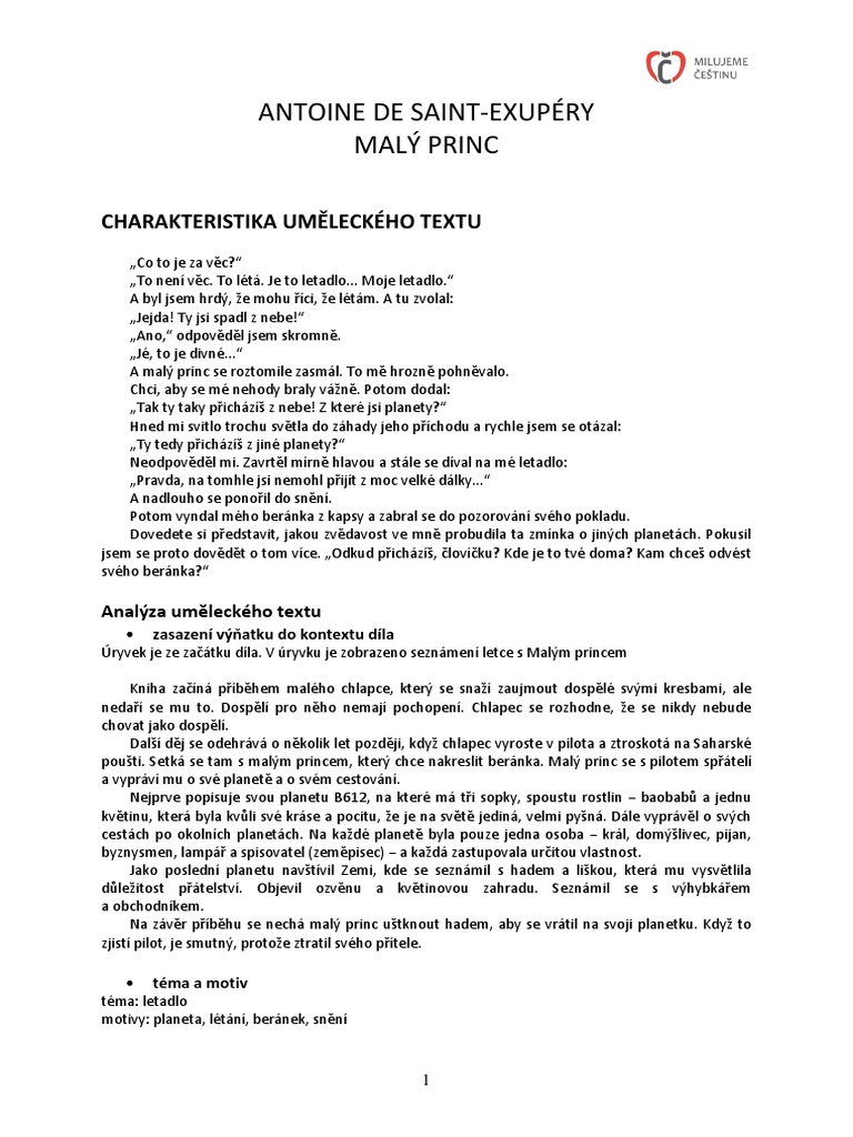 Antoine de Saint Exupery Maly Princ | PDF