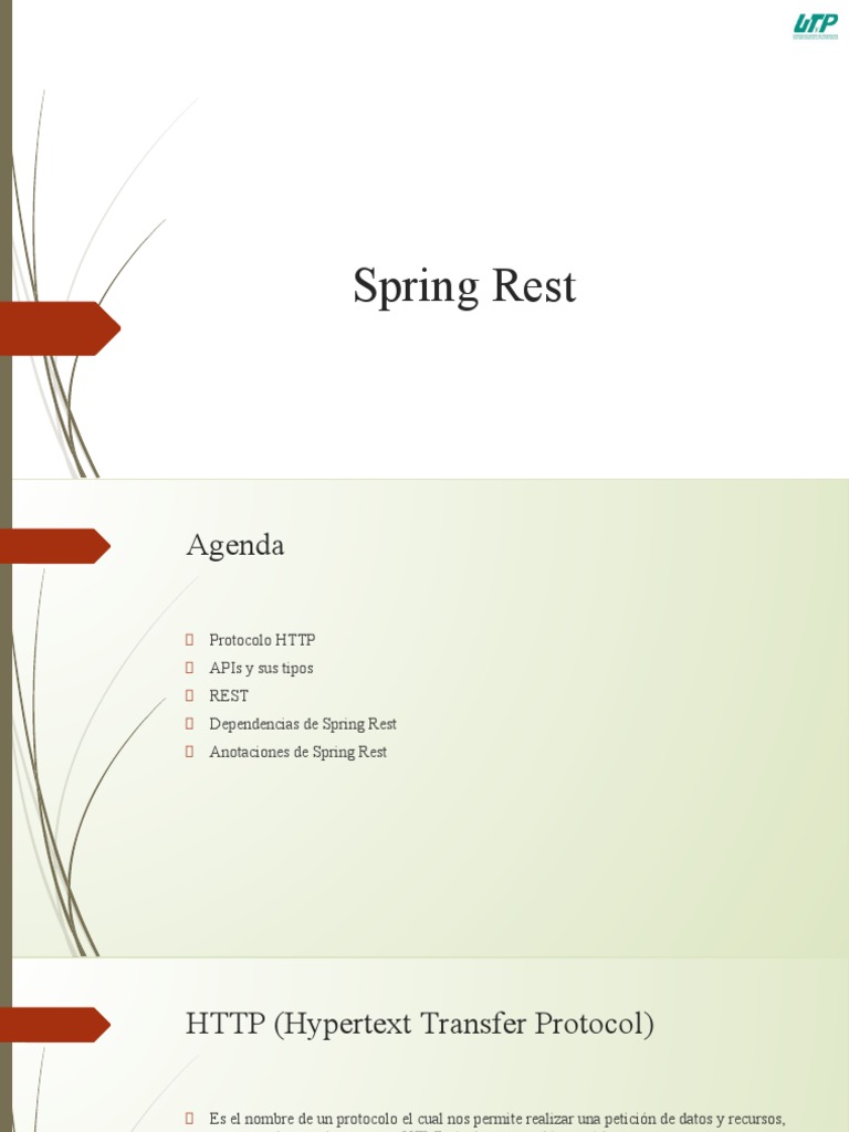 Guía Completa sobre Spring REST API | PDF | Transferencia de estado ...