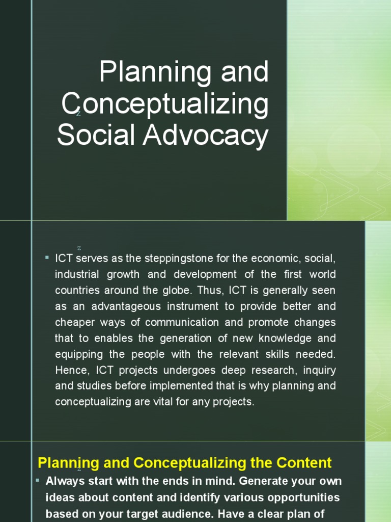 Week 3 Planning and Conceptualizing Social Advocacy | PDF | Educational ...