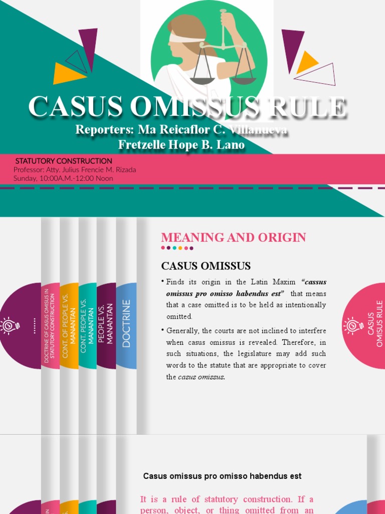 Casus Omissus | PDF | Statutory Interpretation | Justice Of The Peace