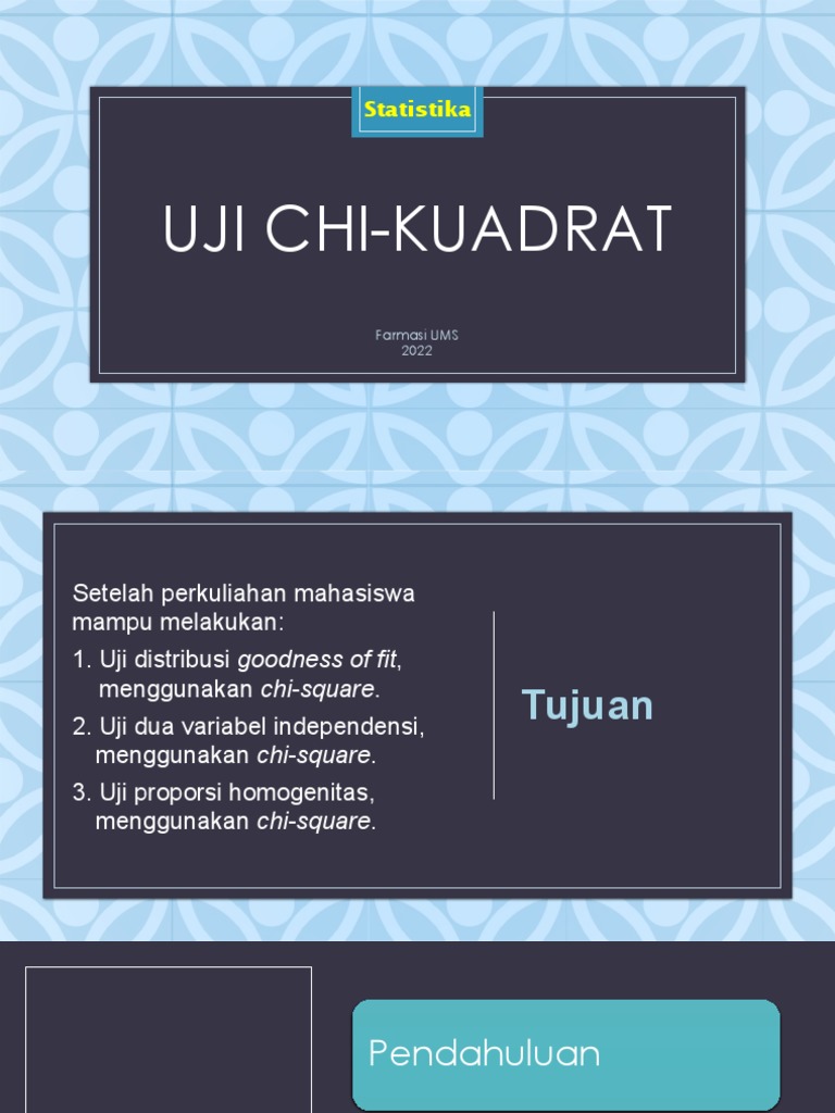 08 Uji Chi Kuadrat 2022 DH | PDF | Metode & Bahan Ajar