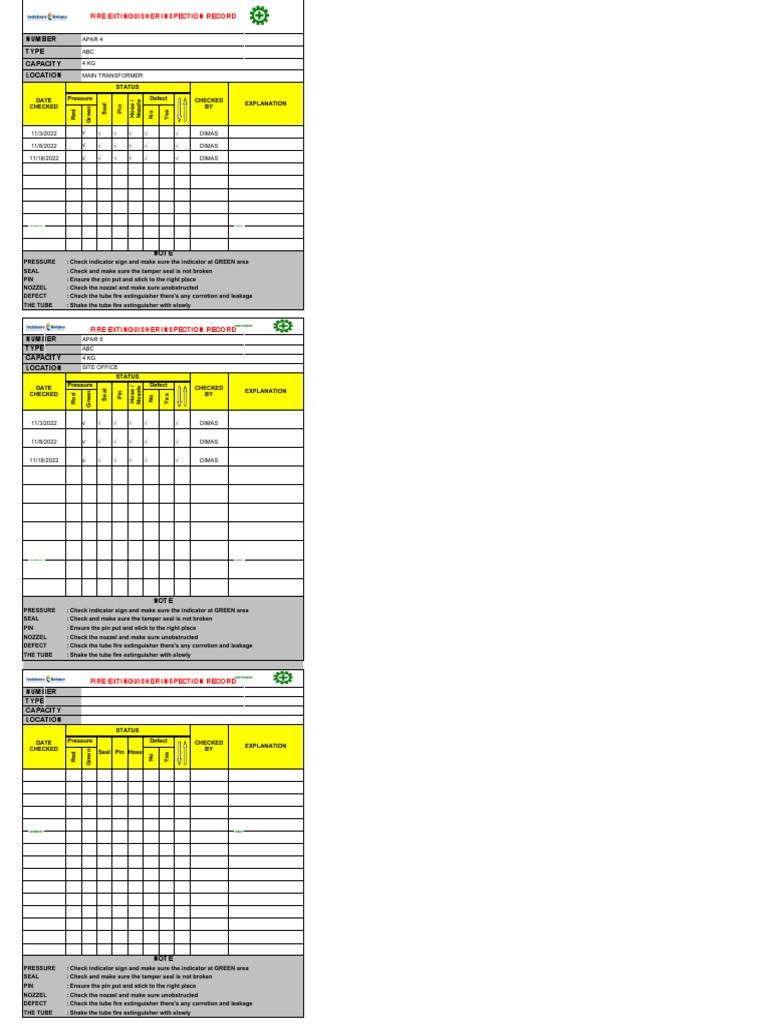 F.K3L.044.01 - Fire Extinguisher Inpection Record (Form Inspeksi APAR ...