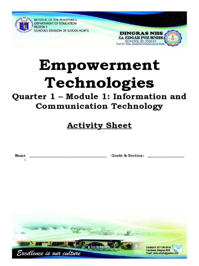 ICT Activity Sheet - Identifying Key Terms and Classifying Online ...